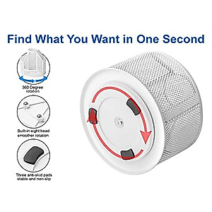 RURYEURT Pencil Holder for Desk, Metal Desk Organizers and Accessories Rotating Pen Holder User Friendly Pen Holder for Desk(White)