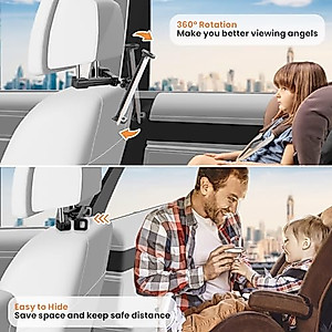 Holulo Tablet iPad Holder for Car Headrest Tablet Mount, Headrest Tablet Stand for Car Back Seat Compatible with iPad Pro Air Mini/Kindle Fire HD/Galaxy Tab/Switch OLED or Other 4.7”-12.9" Devices