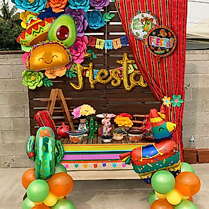 8 Pcs Mexican Fiesta Balloons Jumbo Mexico Taco Llama Cactus Sombrero Mylar Foil Balloon Birthday Cinco De Mayo Mexican Fiesta Theme Party Decor