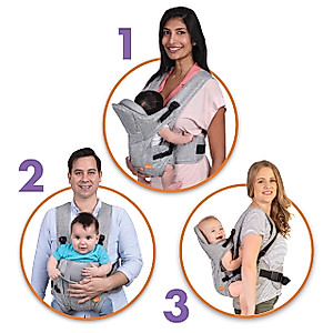 Dreambaby Oxford Adjustable 3-in-1 Position Baby Carrier - Comfortable and Stylish Baby Wrap for Newborns to Toddlers -Suitable for Children 7.5 – 33lbs (Approximately 3-12 Months of Age)