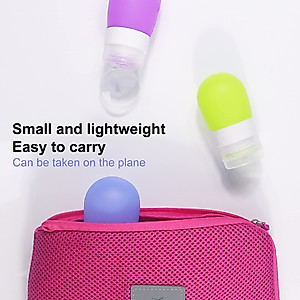 AICMEI 4-Pack Squeeze Salad Dressing Bottles, Leak Proof Food Storage Sauce Bottles Sauce Bottles, Portable Small Salad Dressing Containers,Food-grade Silicone- 4 Colors(1.3oz and 2 oz)