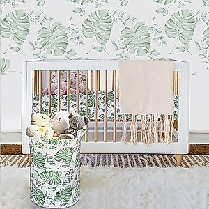 AMROSE 4 Pack Heavenly Soft Crib Sheets for Baby Girls Boys, 28'' X 52'' Fitted Crib Sheets for Crib and Toddler Mattress, Silk Touch Gentle Breathable Microfiber, Leaf