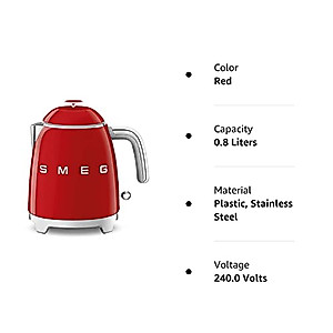 Smeg Red 50's Retro Style Electric Mini Kettle