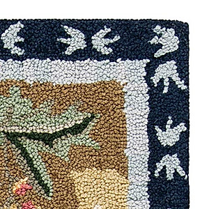 SAFAVIEH Chelsea Collection Accent Rug - 2'9" x 4'9", Black, Hand-Hooked French Country Wool, Ideal for High Traffic Areas in Entryway, Living Room, Bedroom (HK56B)