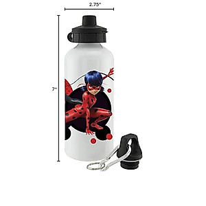 Personalized Planet Miraculous Ladybug and Cat Noir Aluminum Water Bottle, Official Licensed Product, 20oz