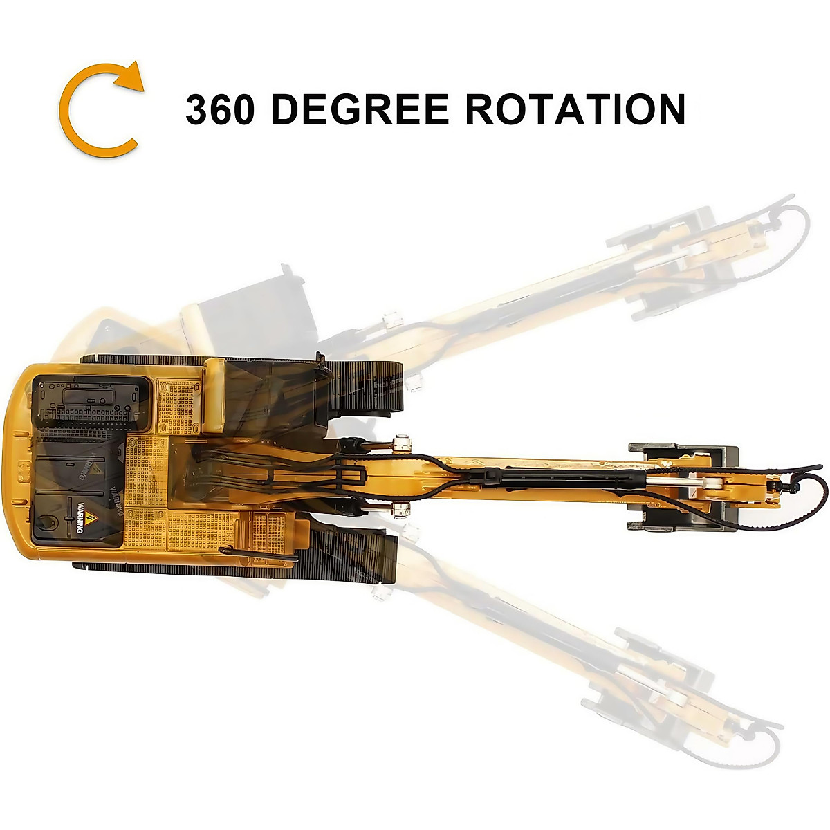 Gemini&Genius Tracked Excavator Toy for Kids, 1/50 Scale Diecast Digger Construction Toy, Metal Vehicle Model with 360° Cabin Swivels, Great Gift, Playing Sand, Room Decoration and Collection for Kids