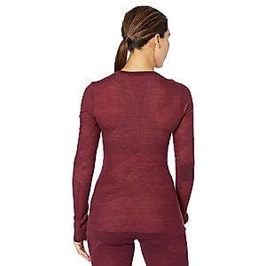 Smartwool Women's Intraknit Thermal Merino Wool Base Layer Crew (Slim Fit), Black Cherry, Large