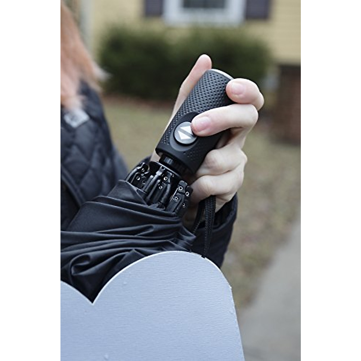 Third Floor Umbrellas 46 Inch Automatic Open and Close Inverted Umbrella – Compact Reverse Umbrella Windproof – Big Lightweight Upside Down UV Travel Umbrella for Car – Closes Inside Out