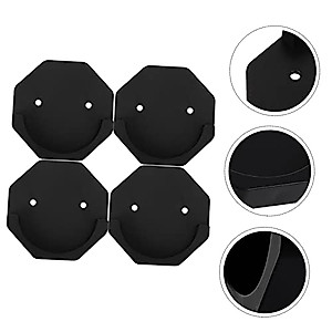 Alipis 1 Set Shower Curtain Holder Shower Curtain Hook Round Curtain Rods Shower Curtain Holders Curtain Rod Holder Simple Rod Holder Curtain Rod Mounts Abs Large Hanging Bracket Black