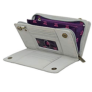 Anuschka Hand-Painted Women’s Genuine Leather RFID Blocking Organizer Wallet - Regal Peacock