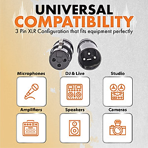 Tone Vault Audio & Media XLR Cables 25ft (1Pack), XLR Male to Female Mic Cable, 3 Pin Spiral Copper Duel 100% Shielded Microphone Cable with Oxygen Free Copper (OFC) Mic Cord for Amplifiers & Speakers