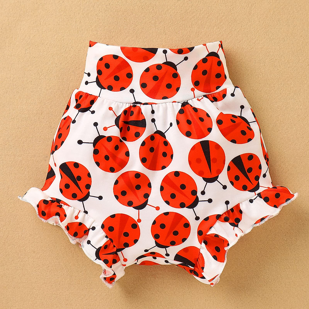 Ladybug Outfit for Baby Girl Newborn Romper Shorts Pants Bowknot Headband Hawaii Ladybug Themed Birthday Party Supplies Decorations Half 1st Birthday Coming Home Cake Smash Red - Ladybug 9-12 Months