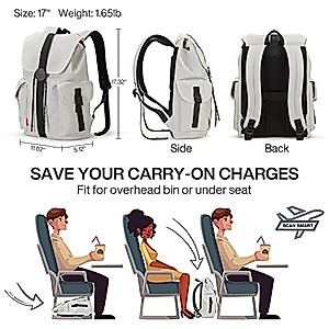 Mixi Travel Laptop Backpack for Women & Men Carry On Backpack fits 16'' Laptop, Waterproof Lightweight Casual Hiking Weekender Bags Rucksack,17 Inch, Interstellar White