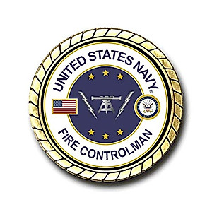 Military Productions,Inc. US Navy Fire Controlman Challenge Coin - Officially Licensed