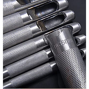 Edward Tools Harden Pro Hollow Hole Punch Set - 12 Piece Heavy Duty CRV Steel Punch Tool - Zipper Organizer and Punch Tools for Leather, Gasket, Grinder, Fabric - Small to Large Punch Sizes