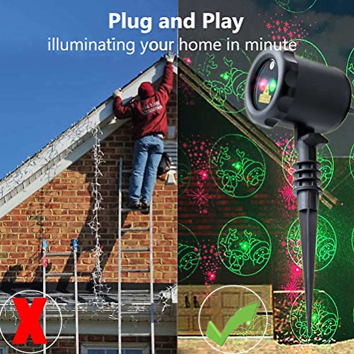 Lunhoo 16 Pattern Christmas Laser Lights Star Projector Party Lighting