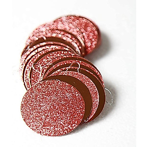 Decor365 Glitter Rose Gold Circle Dots Garland Party Decorations Paper Polka Dots Hanging Streamer String Bunting Banner Backdrop Background Decor Wedding/Birthday/Anniversary/Engagement/Christmas