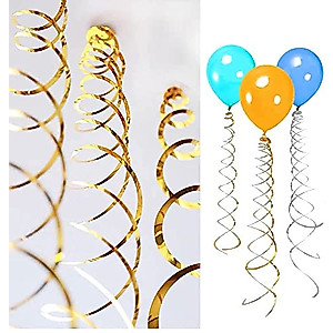GUZON 24PCS Navy Gold Party Hanging Swirl Decorations Sparkly Foil Streamer for Birthday,Wedding,Anniversary, Graduation Party Supplies
