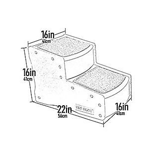 Pet Gear Easy Step II Pet Stairs, 2 Step for Cats/Dogs up to 150 Pounds, Portable, Removable Washable Carpet Tread, No Tools Required, Available in 5 Colors