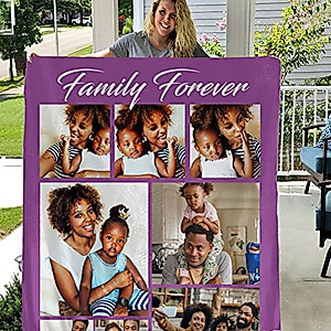 Custom Blanket with Photo Text Personalized Throw Blanket Customized Picture Blanket for Baby Mother Father Adult Friends Lovers Dog Pets Personalized Gift