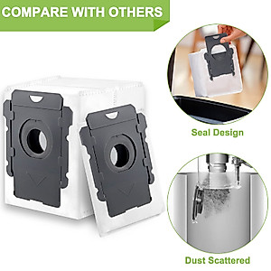 Replacement Bags for iRobot i & s & j Series Vacuum Cleaner i3 i3+(3550) i4 i4+(4552) i6 i6+(6550) i7+ i7Plus j7+(7550) i8+(8550) s9 s9+(9550) with Automatic Dirt Disposal Bags, 10 Pack - Grey