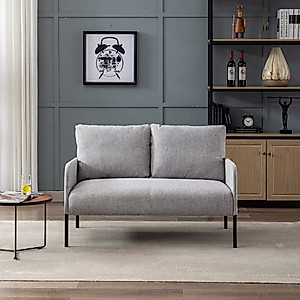 chairus Linen Loveseat Sofa Couch Modern 47.5-inch Width 2 Seater Love Seats Chair Comfy Upholstered Accent Chair for Living Room/Bedroom/Office, Grey