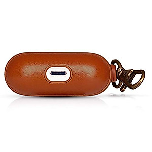 Dreem Om Vegan Leather AirPods Pro Case Cover with Keychain Clip for Women and Men/Apple 1st Generation, One Piece Hard Shell, Protective, Luxury, Funda para Airpods - Caramel