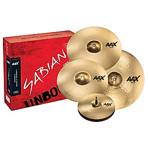 Sabian AAX Promotional Cymbal Set Thin Crash, Natural, (14" Hats, 16" Crash, 21" Ride, & Free 18" Crash) (25005XCPB)