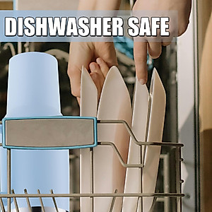 Xereizo 40 oz Tumbler with Handle and Straw, Leak Proof Stainless Steel Insulated Travel Coffee Tumbler Cups Lid and Straw, Iced for 40 Hours Cupholder Friendly Water Bottle Mug, Glacier, Light Blue