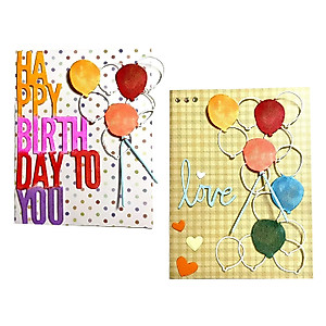 Mvchifay Cutting Dies Metal Stencils Scrapbooking Tool DIY Craft Carbon Steel Embossing Template for Paper Card Making (happy birthday ballon-14.6x12.2cm)