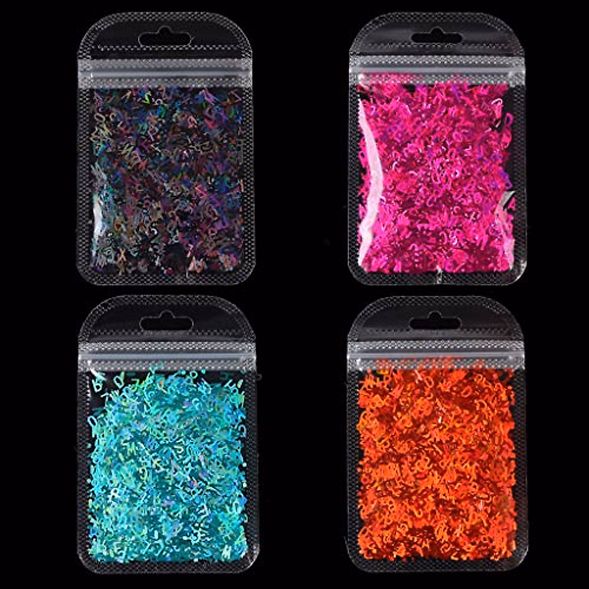 zuarfy Alphabet Holographic Letters Chunky Resin Fillers DIY Nail Art Resin Supplies Epoxy Resin Fillers for DIY Mixed Sequins