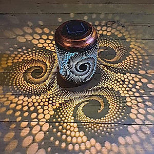 Solar Lanterns Outdoor Hanging Lantern Light, Cool Blue & Dragonfly Set (2 Pack)