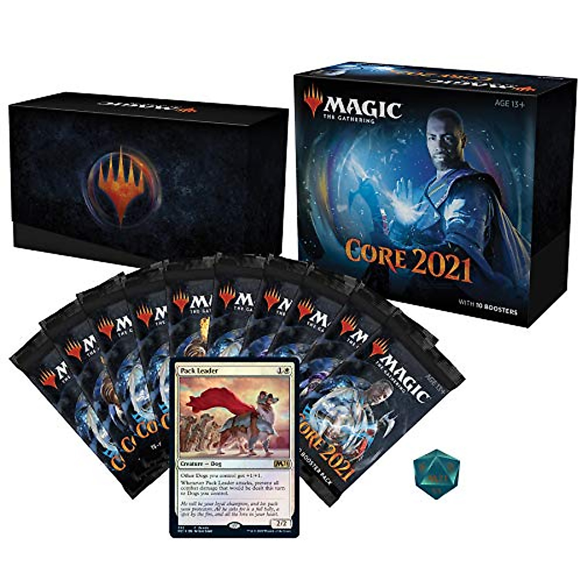 Magic: The Gathering Core Set 2021 (M21) Bundle | 10 Booster Packs + 40 Lands (190 Cards) | Accessories