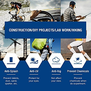 NAMSAN Clear Safety Goggles Lab Protective Eyewear over Prescription Glasses Job Protective Goggles Anti Droplet Debris Eye Protection