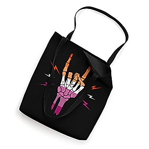 Lesbian Pride Flag Funny Skeleton Hand Lesbian Tote Bag