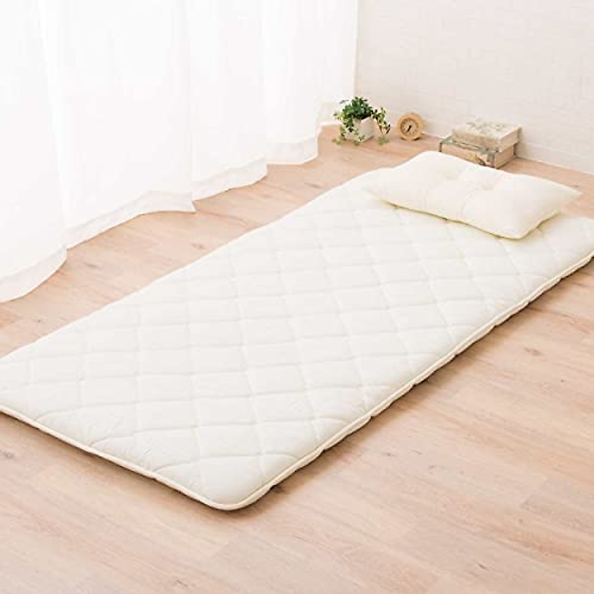 EMOOR Japanese Futon Mattress Set (Mattress, Comforter & Pillow) CLASSE Twin Made in Japan, Foldable Floor Sleeping Bed Tatami Mat