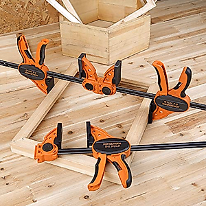 Jorgensen 6" One Hand Clamp/Spreader, 300 Lbs Clamping Force, E-Z Hold Bar Clamps Set, Medium Duty, 2-pack