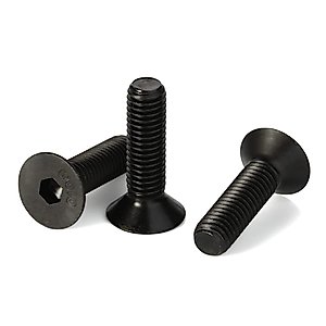 M5-0.8 x 10mm Flat Head Socket Cap Screws Countersunk Bolts, Class 10.9 Black Oxide Alloy Steel, DIN 7991, 100 PCS