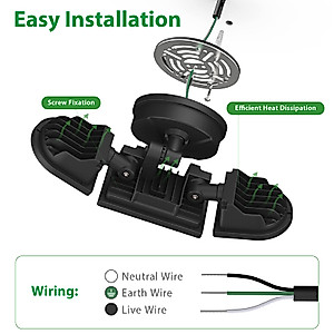 iMaihom 50W Dusk to Dawn LED Outdoor Lighting, 3 Adjustable Heads Flood Lights Outdoor, IP65 Waterproof Flood Light with Photocell, 4600LM 6500K Daylight White Security Light for Yard Garage Patio