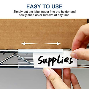 Lenink 30Pcs Wire Shelf Label Holders,Plastic Wire Rack Label Holder,Compatible with Metro 1-1/4in Shelves,Label Area 3in Lx1.25in H (Label Paper Insert Not Included)