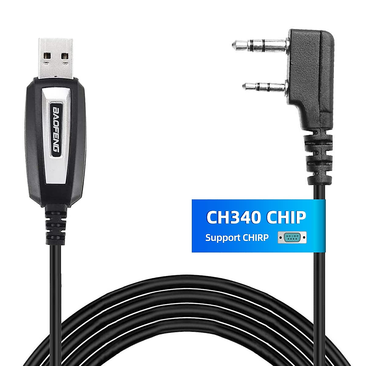 BAOFENG USB Programming Cable CH340 Chip for UV-5R BF-F8HP 5RM UV-21R GMRS UV-5G Plus GM-15PRO GM-5RH GM21 K5PLUS AR-152 UV-17R TIDRADIO TD-H3 8 Quansheng UV-K5 8 Ham Radio