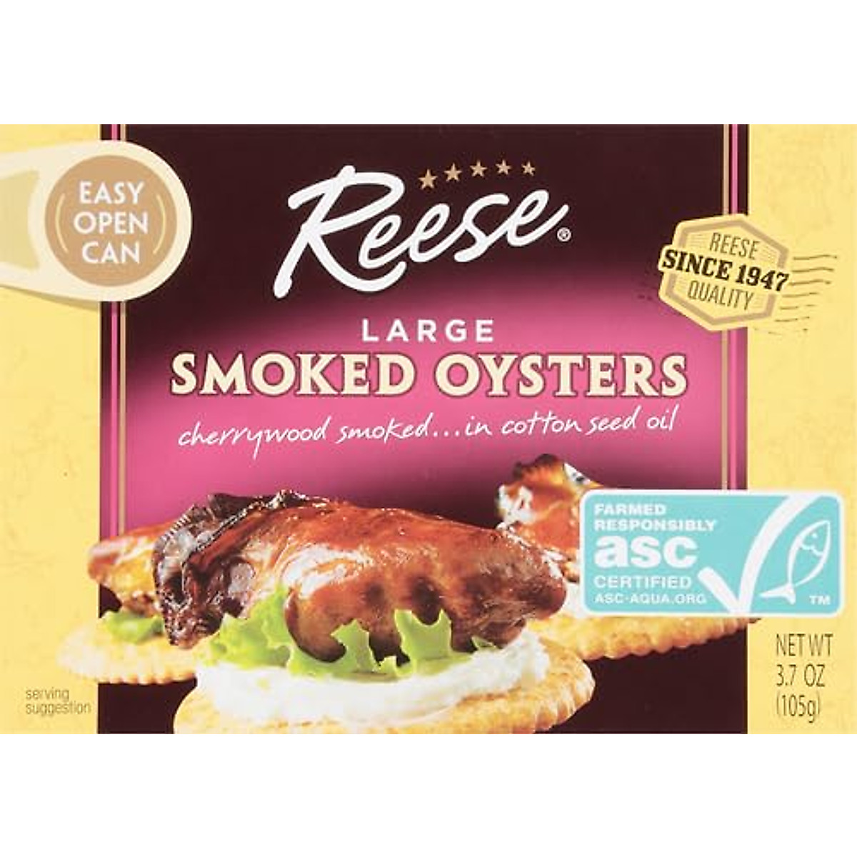 Reese Large Smoked Oysters - 3.7 oz
