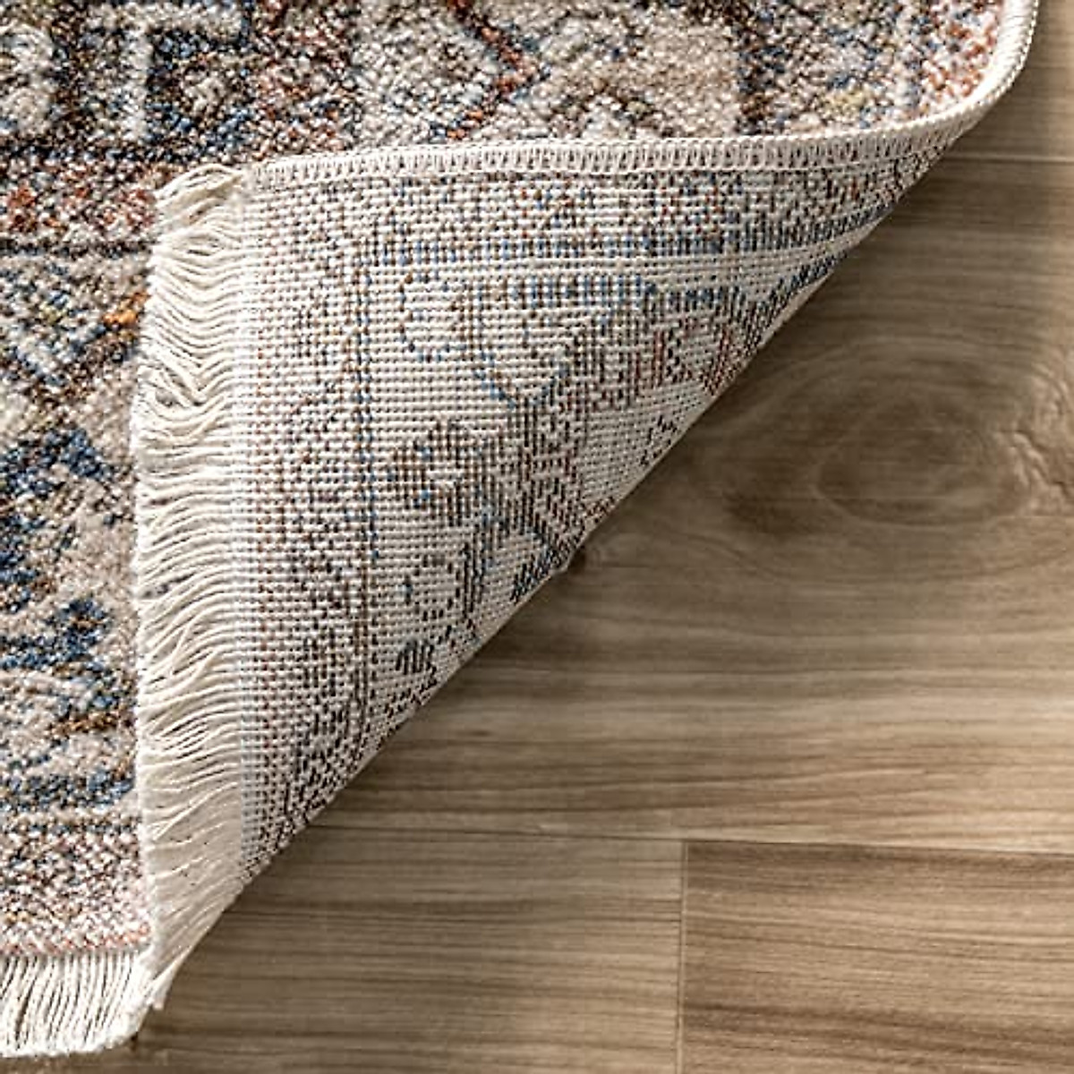 nuLOOM Harriet Vintage Medallion Fringe Area Rug, 4' x 6', Light Brown
