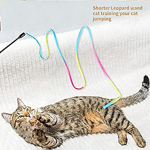 Yvnicll Interactive Cat Wand Toys, Interactive Cat Rainbow Wand Toys,Cat Wand Toy with Worms,Colorful Ribbon Charmer for Kitten (3 pcs)