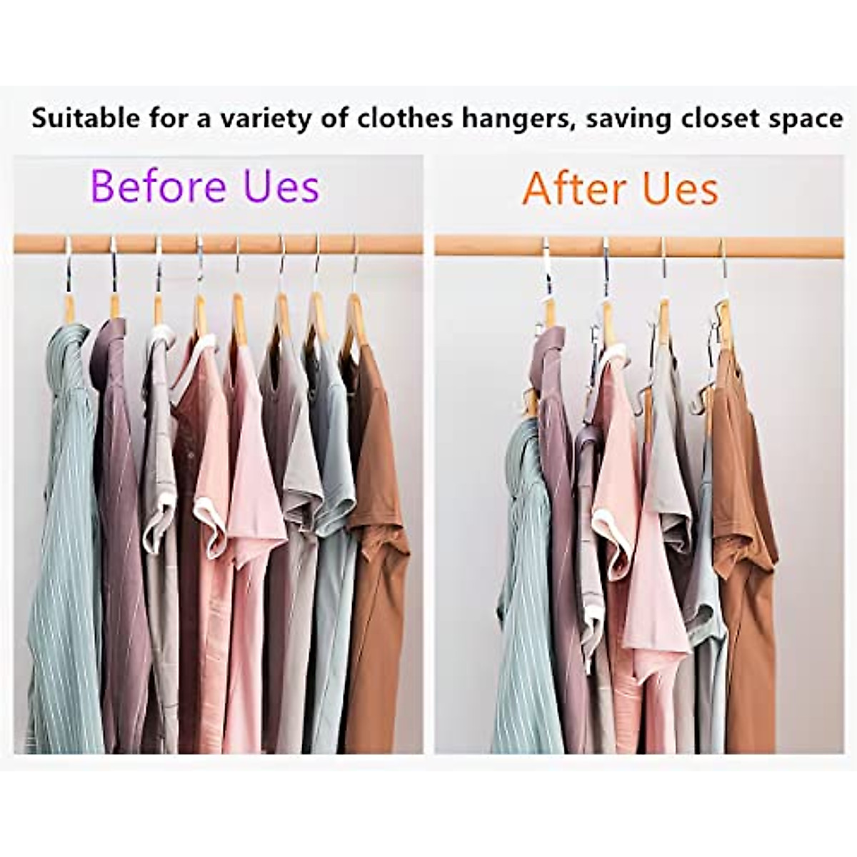 HUAFEI 80 Pcs Clothes Hanger Connector Hooks, Plastic Hanger Hooks for Closet Space Savers Hangers and Family or Clothing Shop ，Cascading Hooks for Hangers (White, 80), 2.16 x 0.79 x 1.2 inches