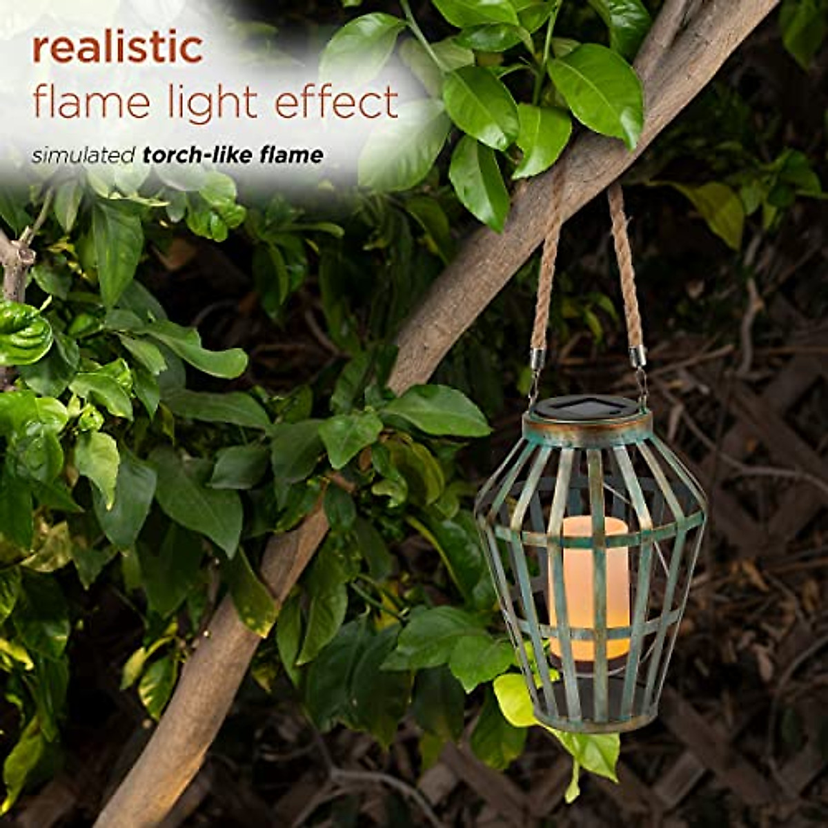 Alpine Corporation QLP1354SLR-HH-TM Alpine Metal Solar Lantern, Weathered Grey