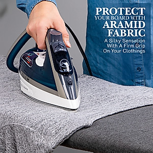 Air World Ironing Board Cover – Heavy Duty Ironing Board Pad with Adjustable Elastic Skirt, Bonus Hook & Loop Fasteners for 15X54 - Stain & Heat Resistant Iron Board Protective Cover