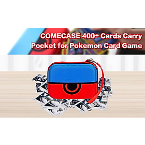Comecase Cards Holder Case Compatible with PM TCG Cards/for SKYJO/for Five Crowns/for UNO/for Phase 10 Playing Cards, Card Game Storage Organizer Holds Up to 400 Cards - Red(Box Only)