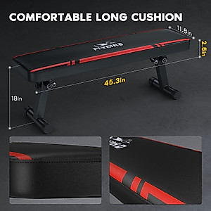 FLYBIRD Flat Weight Bench Foldable 1000 LBS Weight Capacity for Strength Training Bench Press, 45.3 Inches Long Workout Benches for Home