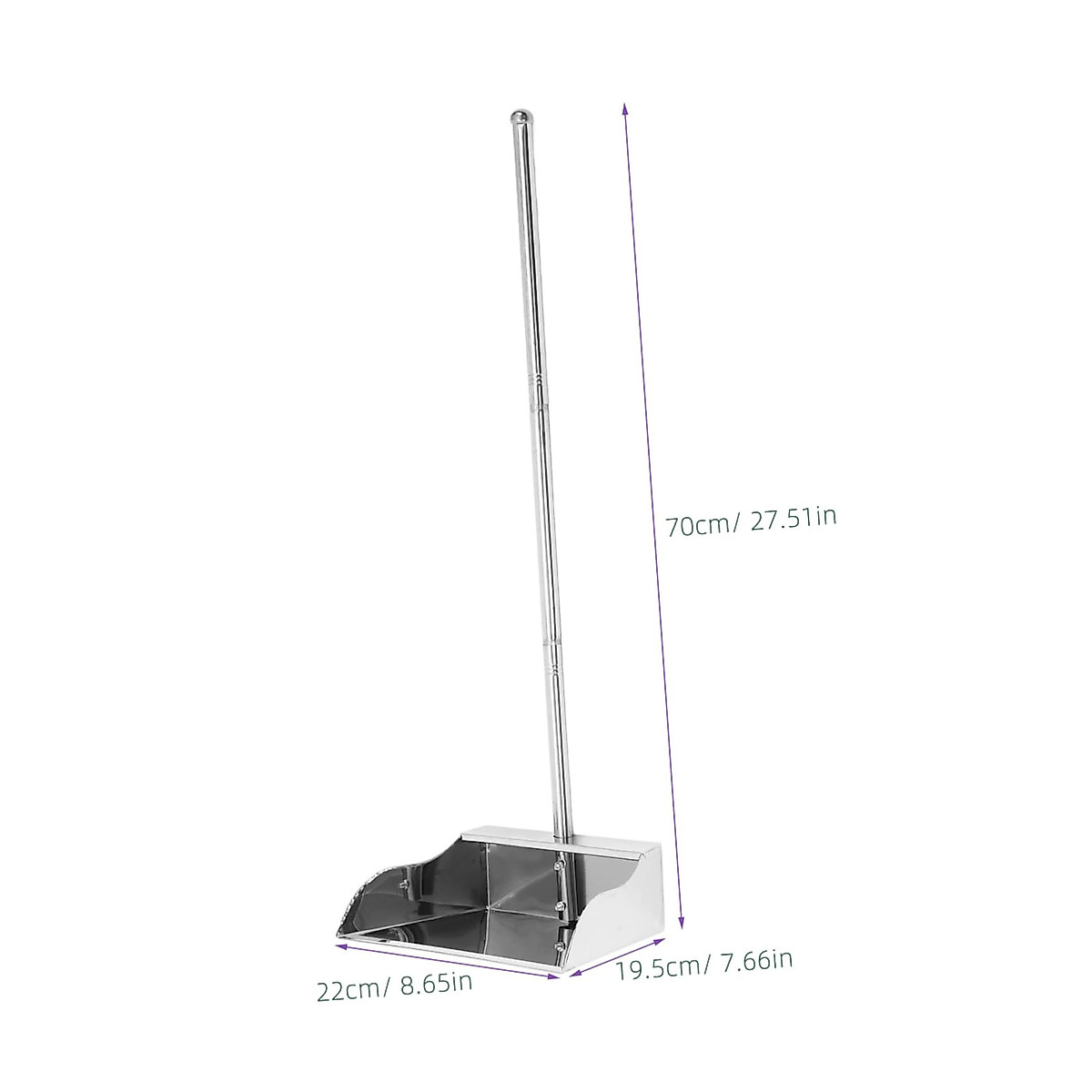 QUMIIRITY Stainless Steel Trash Shovel Kitchen Dustpan Kitchen Cleaning Floor Dustpan Upright Dustpan Handheld Scooper Industrial Dust Pan Jumbo Debris Pan Garage Dust Pan Garbage Can Silver
